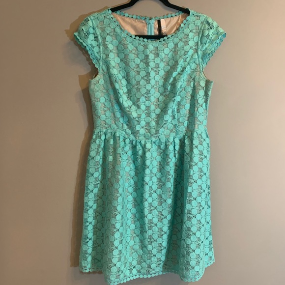 kenzie | Dresses | Turquoise Lace Dress With Cap Sleeves | Poshmark